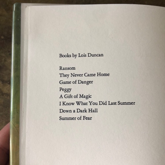 Vintage | Other | Vintage Hardback Book Summer Of Fear By Lois Duncan ...